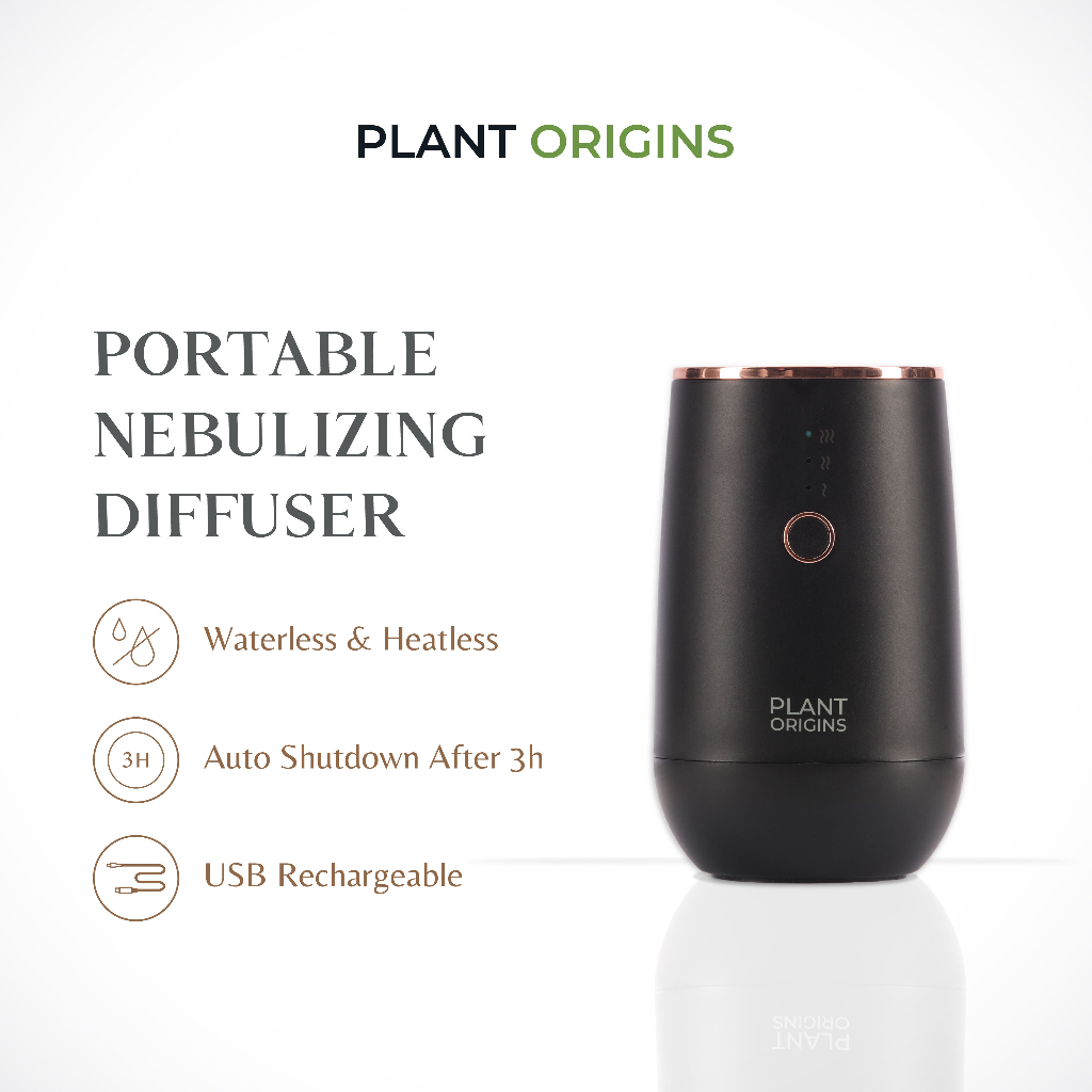 Plant Origins Aromatherapy Portable Nebulizing Diffuser - Smoky Black ...