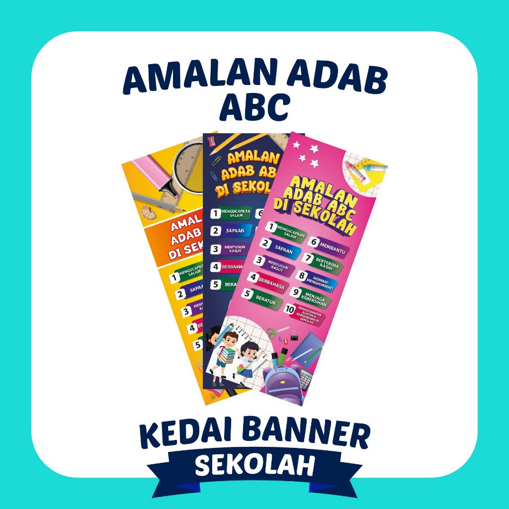 Bunting Amalan Adab ABC | Anak Yang Bijak Lagi Cerdik (ABC) | Keceriaan ...