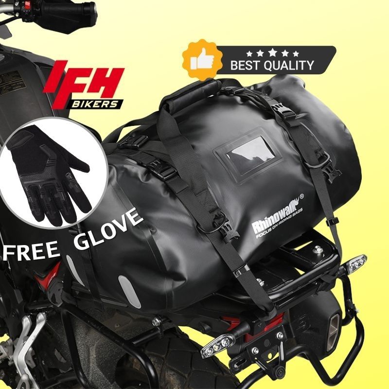 Rhinowalk Motorcycle Tail Bag 45L Waterproof Duffle Bag Motor Travel ...
