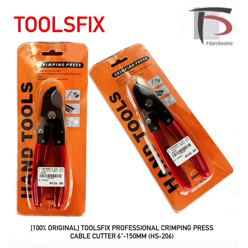 [100% ORIGINAL] TOOLSFIX PROFESSIONAL CRIMPING PRESS CABLE CUTTER 6 ...