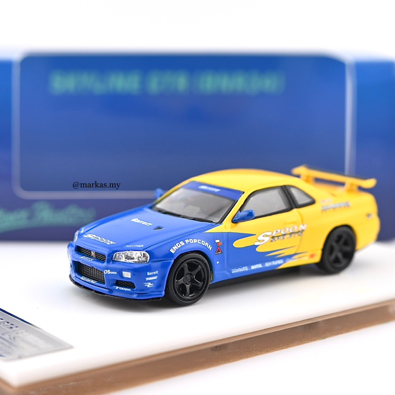 STANCE HUNTERS 1/64 NISSAN SKYLINE GT-R R34 Z-TUNE VERSION SPOON SPORTS (ACRYLIC BASED PLATFORM ...