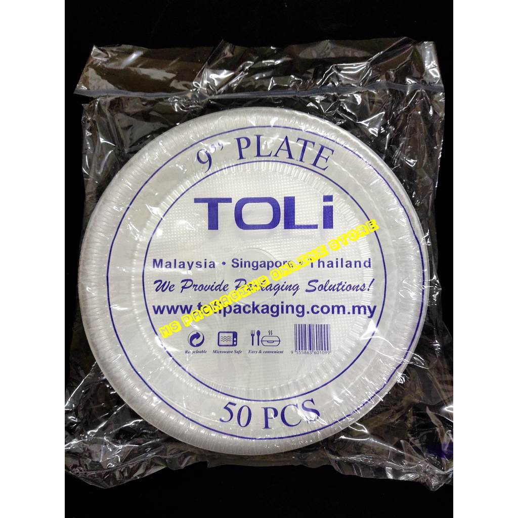 TOLI 9" PP Disposable Plastic Plate / per carton | Shopee Malaysia