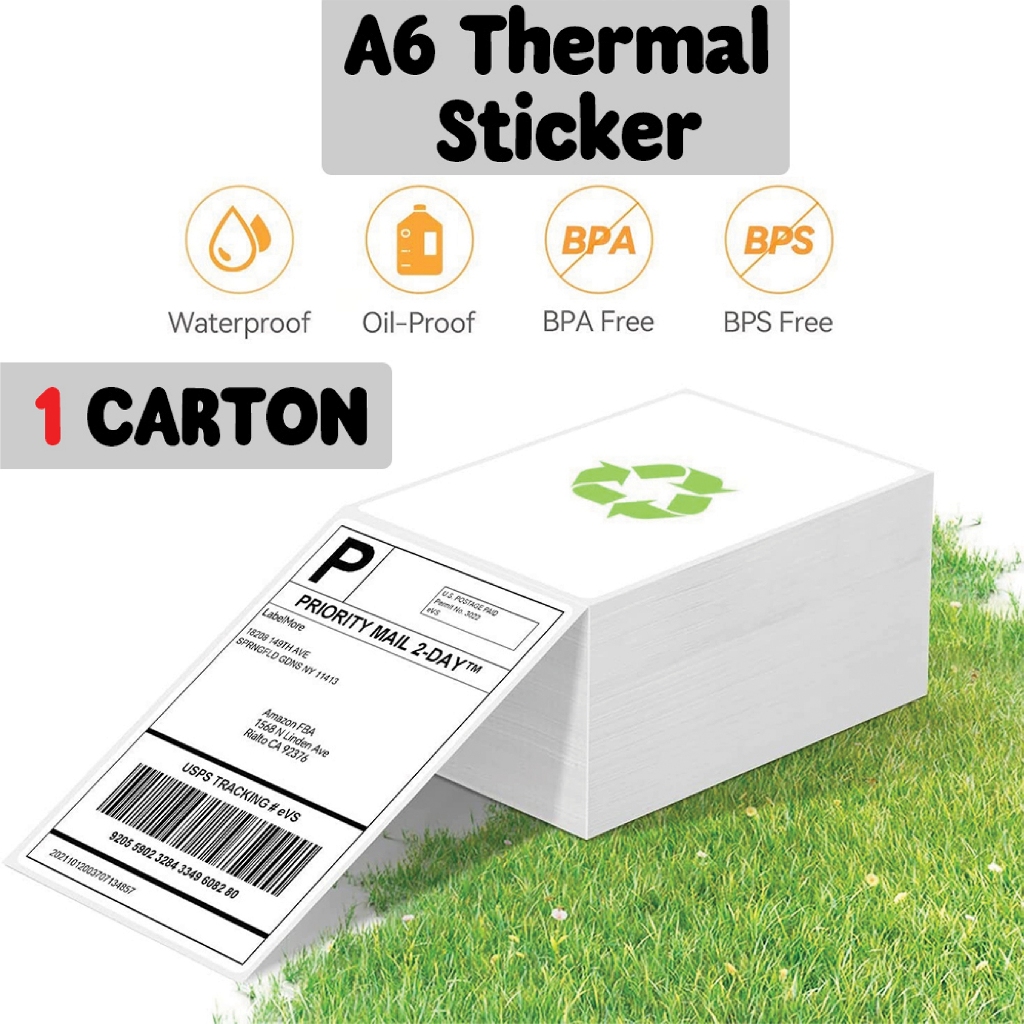 1 Carton 500pcs King Thermal Sticker A6 Paper Roll Fold Stack Airway ...