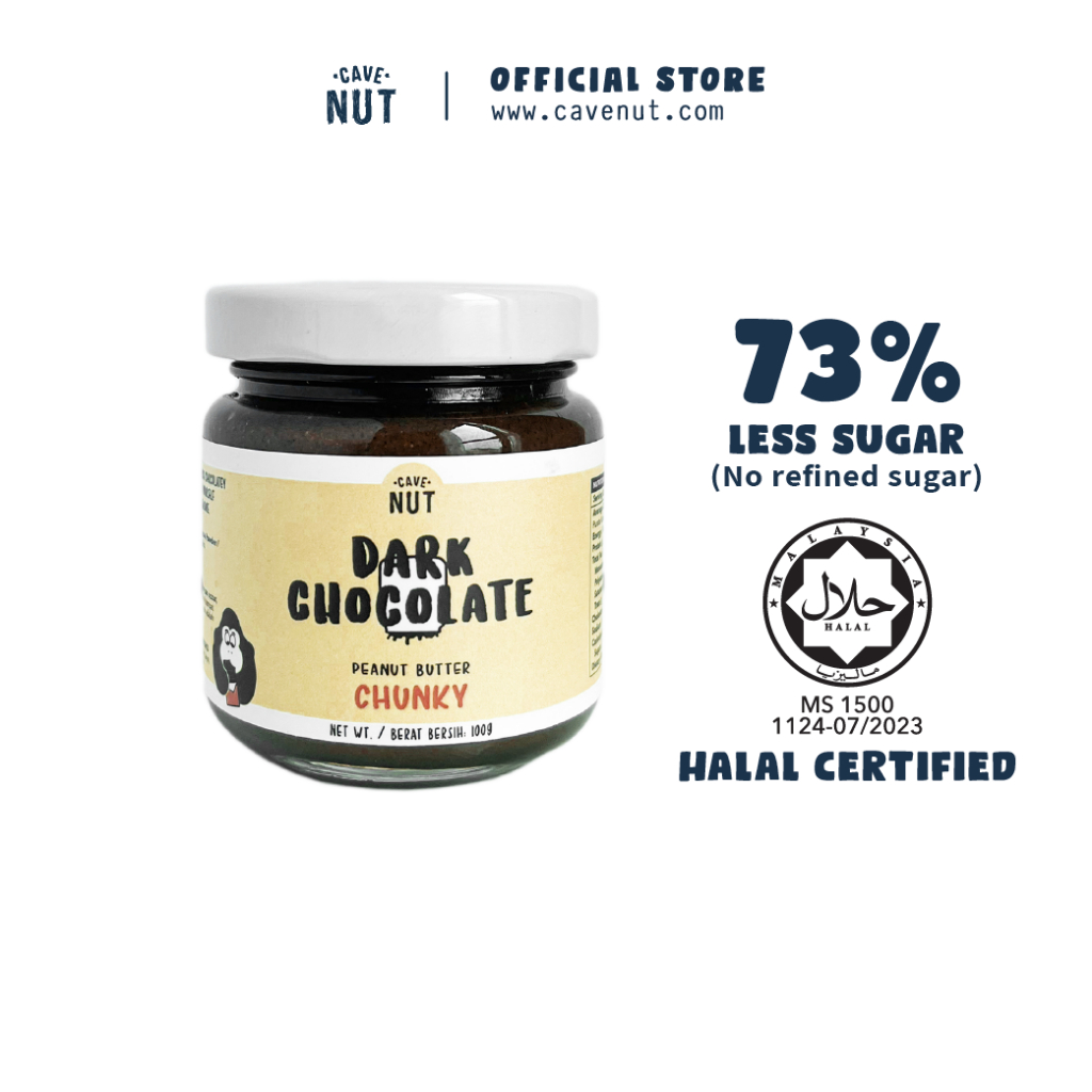 100g CaveNut Dark Chocolate Chunky Peanut Butter (Halal) | Shopee Malaysia