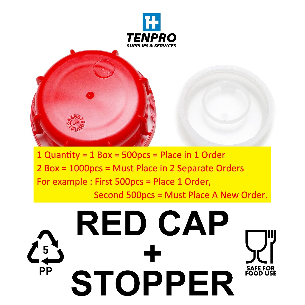 [500 Pcs] NEW Red Cap Inner Insert 25L 20L 10L 25 20 10 Liter Jerry Can ...