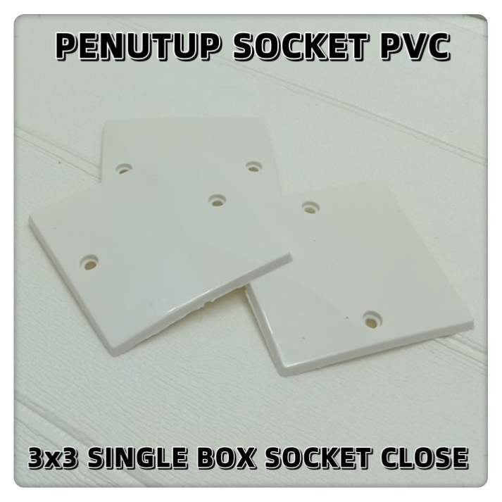 4PC 3X3 SINGLE BOX SOCKET BASE BOX WHITE PVC SURFACE CLOSING SWITCH ...