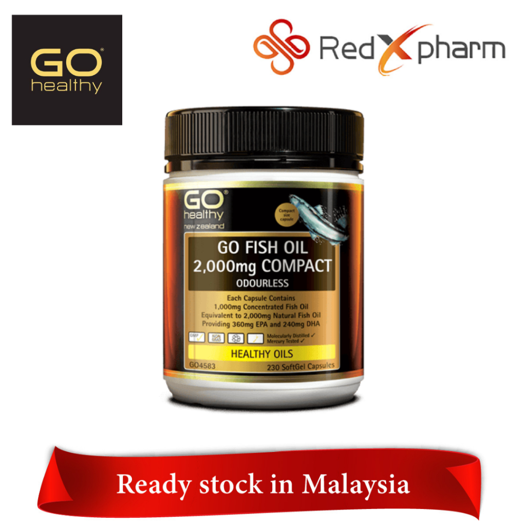 Go Healthy Go Fish Oil 2000mg Compact Odourless 230 Caps (Ready stock ...