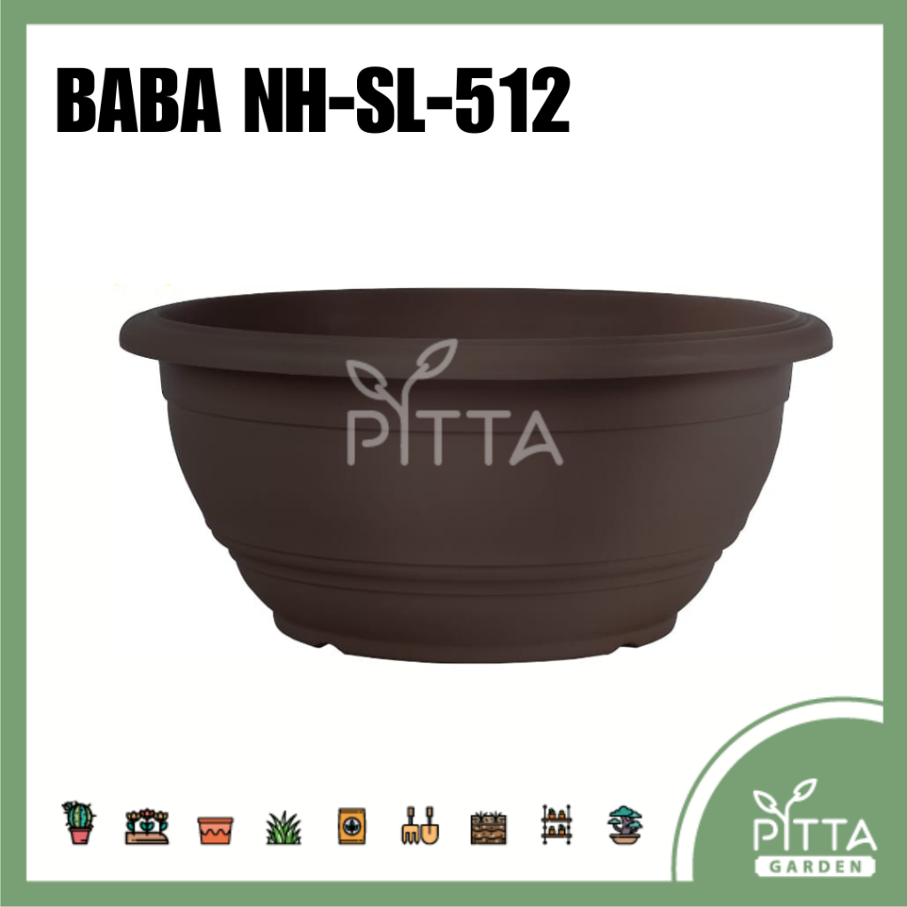 BABA NH-SL-512 BRONZE Color Round Plastic Flower Pot without HOLE Lotus ...