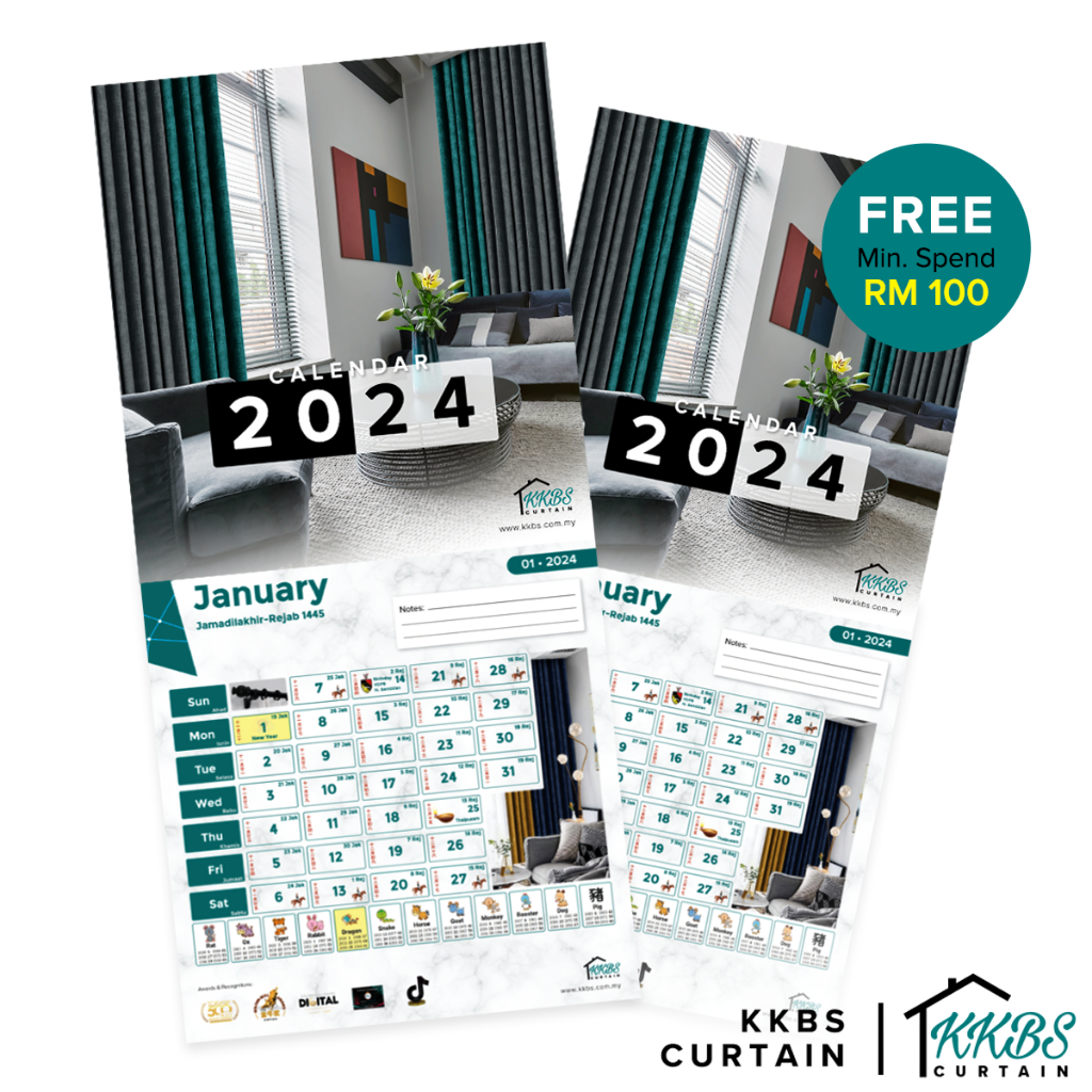 (Free Gift) KKBS CURTAIN Wall Calendar 2024 Limited Edition | Shopee ...