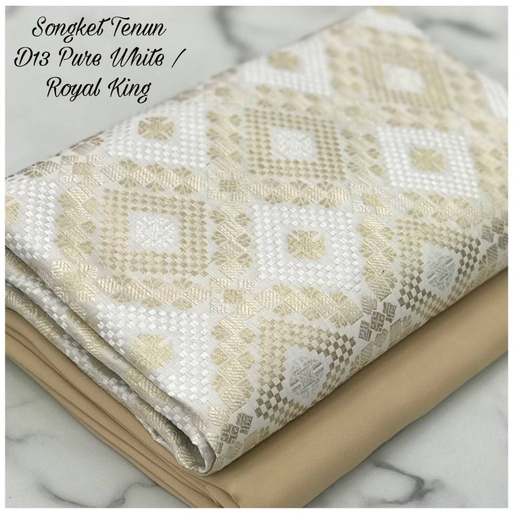 Songket Tenun Asli Matching Kain Plain Royal King Open Meter Songket ...