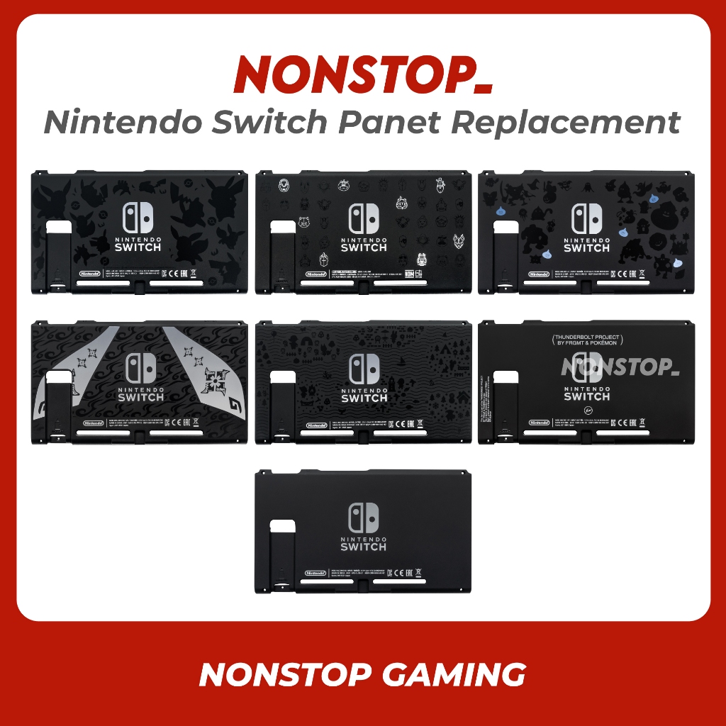 Nintendo Switch v1/v2 Back Cover Replacement Rear Panel Housing Shell ...