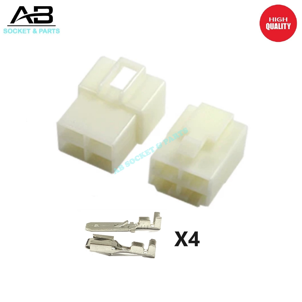 4 Pin Universal 6.3mm (Male+Female) Socket Connector(5SET) | Shopee ...
