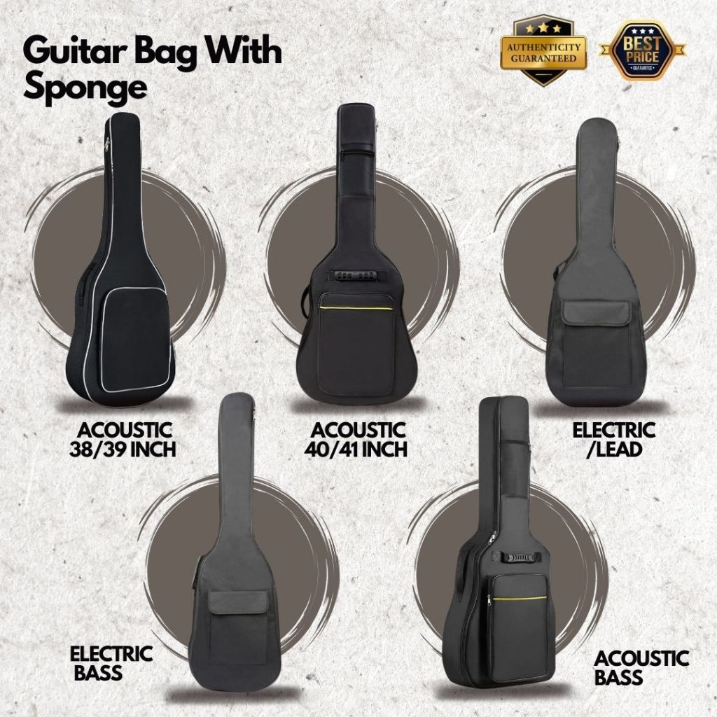 Soft Case Guitar Bag with Sponge Padded For Guitar Acoustic Bass Lead ...