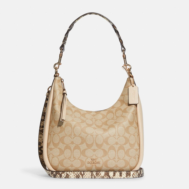 Coach Jules Hobo In Signature Canvas in Light Khaki Ivory | Shopee Malaysia