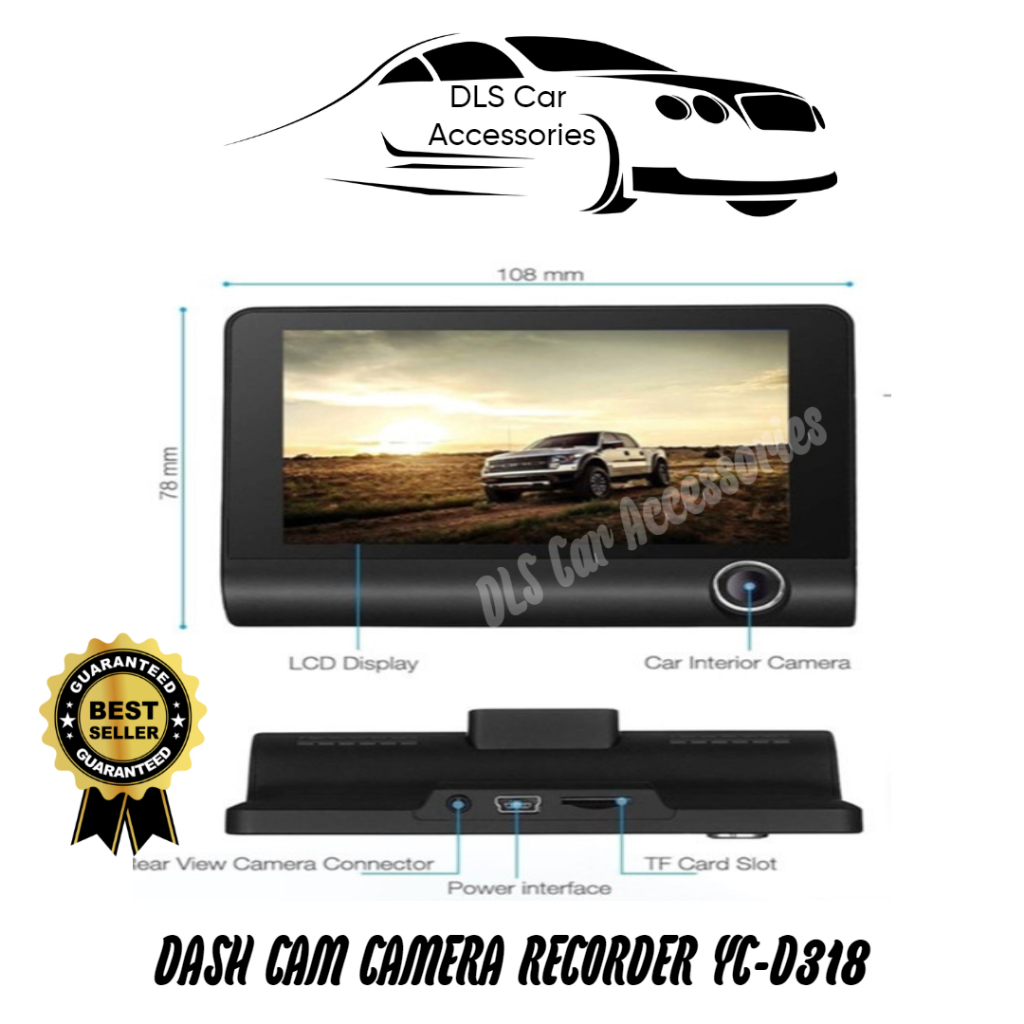 DASH CAM CAMERA RECORDER 3 WAY YC-D318 | Shopee Malaysia