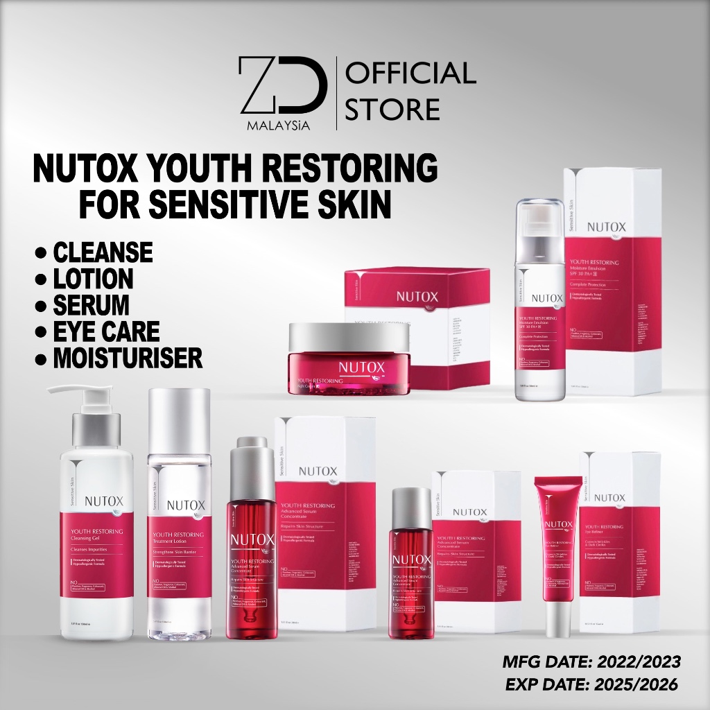 Nutox Youth Restoring Cleansing Gel/Treatment Lotion/Serum/Eye Refiner ...