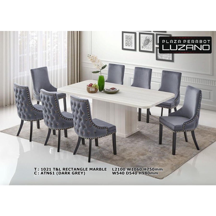 Dining Set/ 1+8 Marble Dining Set /Dining Set marble | Shopee Malaysia