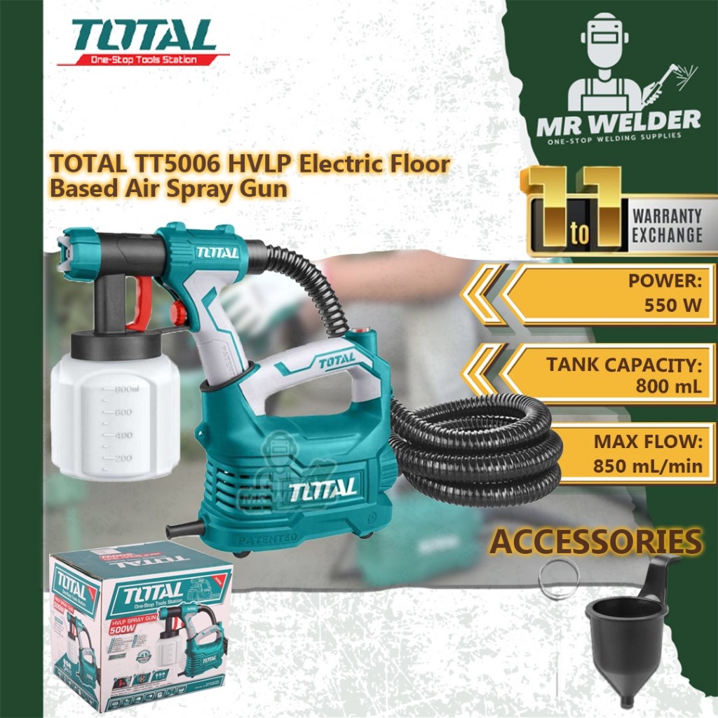 TOTAL Spray Gun 500W HVLP - TT5006-2 | TOTAL HVLP Electric Floor Based ...