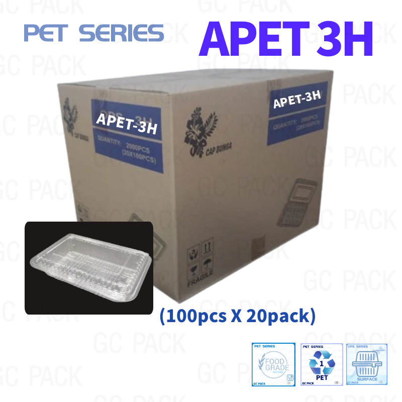 Kuih Container OP-3H - APET Plastic Tray [ BULK 2,000cs± ] 3H , OP-03H ...