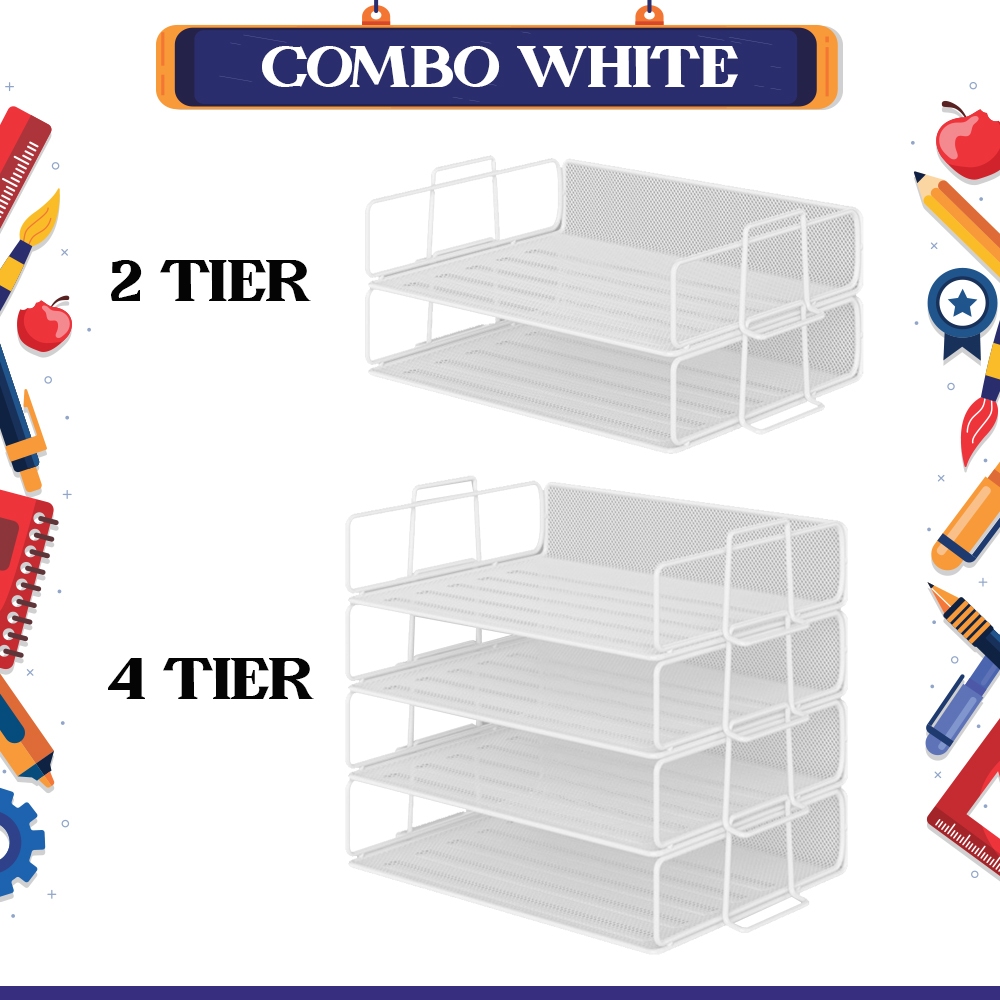 Encora Multi-Layer Document Tray Desk Paper Organizer Rak File Office ...