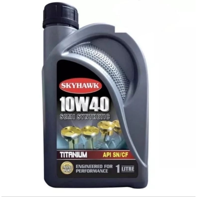 SKYHAWK MINYAK ENGINE 10W40 SEMI SYNTHETIC API SN/CF ENGINR OIL 1L ...