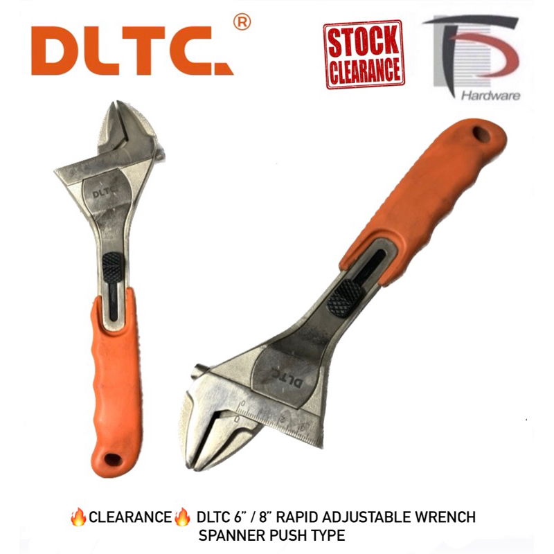 🔥CLEARANCE🔥 DLTC 6” / 8” RAPID ADJUSTABLE WRENCH SPANNER PUSH TYPE ...