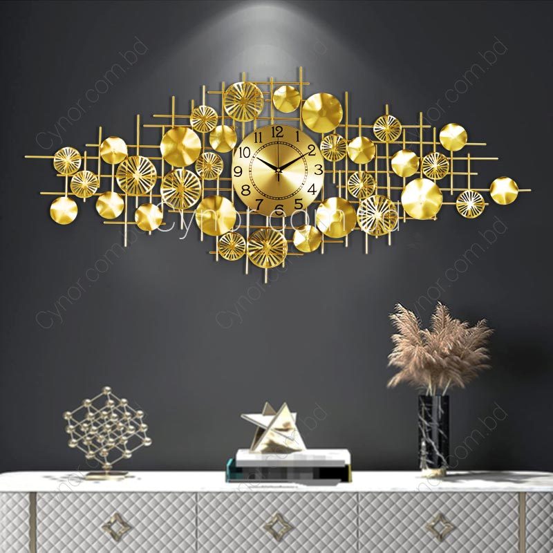 READYSTOCK Jam Dinding Large Decorative Wall Clock Luxury Gold Clock ...