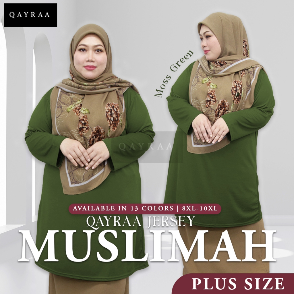 𝐐𝐀𝐘𝐑𝐀𝐀 Jersi Muslimah 𝐏𝐋𝐔𝐒 𝐒𝐈𝐙𝐄 8XL-10XL (𝐏𝟐) / Baju Jersey Muslimah ...