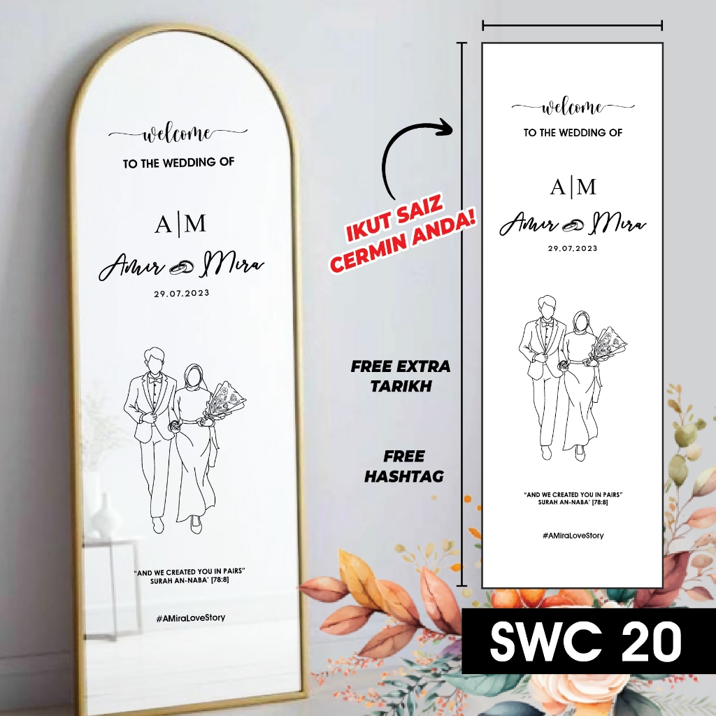 STIKER CERMIN WELCOME BOARD CUSTOM ⛔ STIKER SAHAJA⛔ | Shopee Malaysia