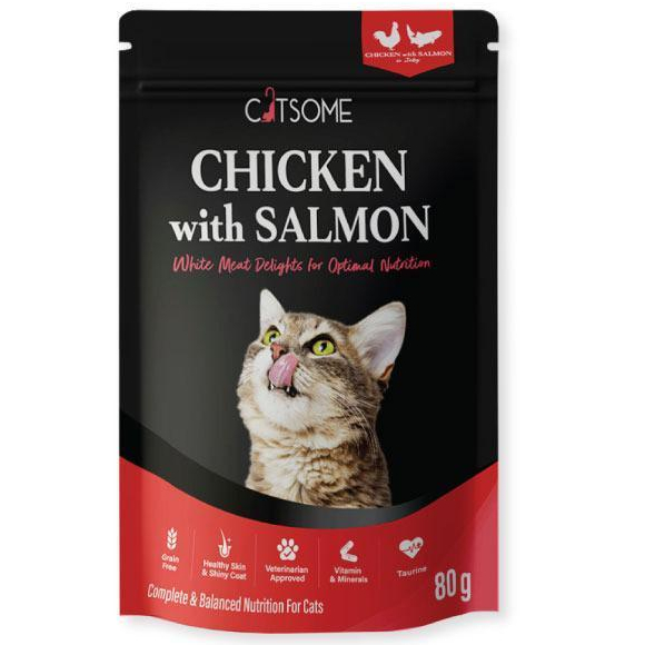 CATSOME Cat Wet Food Pouch 80G Grain Free Completed & Balanced Cat Food ...