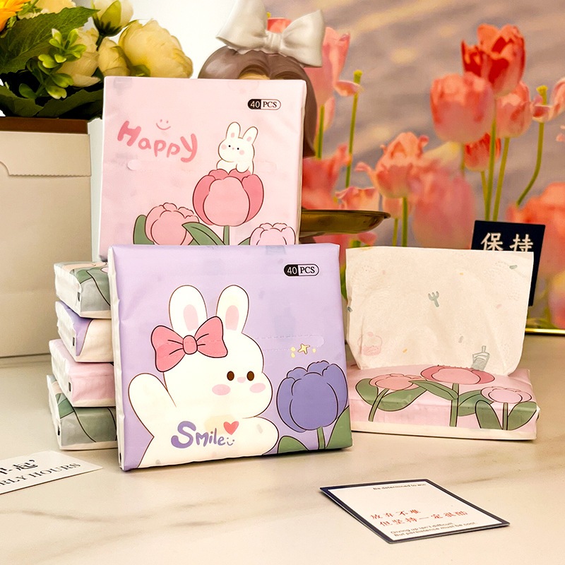 𝗝𝘀 𝗦𝗲𝗹𝗳𝗰𝗮𝗿𝗲 Cartoon Tissue Cute printed 40pcs/package 3ply bear tisu 卡通 ...