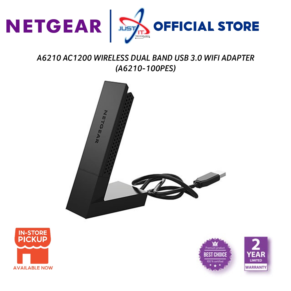 NETGEAR A6210/AC1200 Wireless Dual Band USB 3.0 Adapter A6210-100PES ...