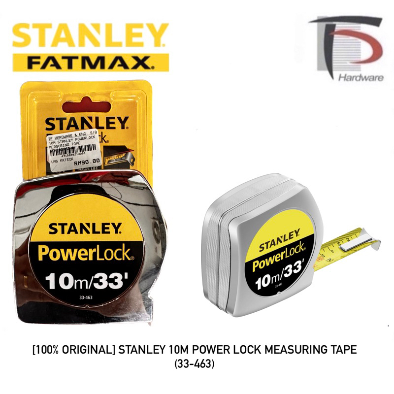 [100% ORIGINAL] STANLEY 10M POWER LOCK MEASURING TAPE (33-463) | Shopee ...
