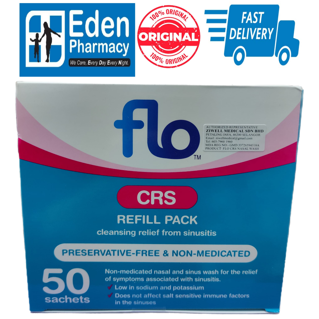 Flo CRS refill pack for sinusitis, nasal wash ( 50 sachets ) | Shopee ...