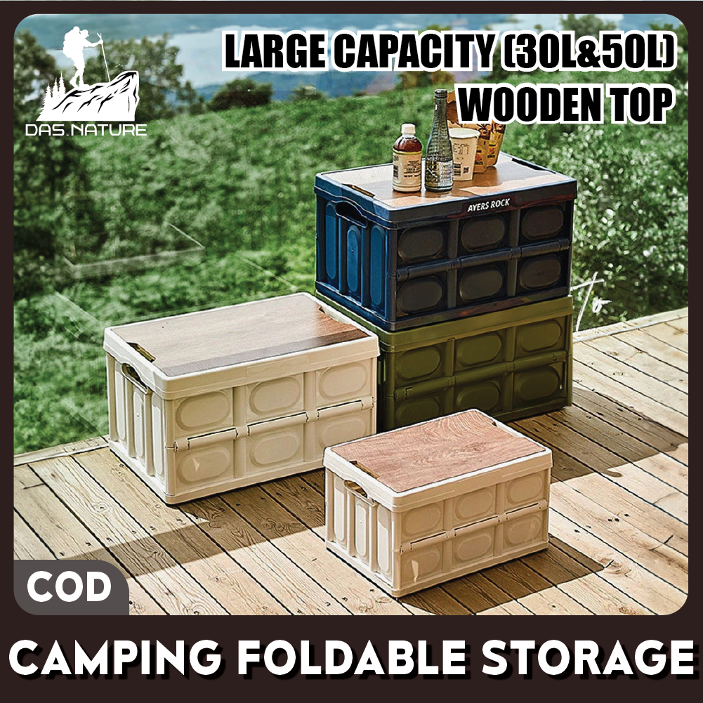 Das Nature™ Camping Storage Box 30L 50L Large Car Storage Foldable Box ...