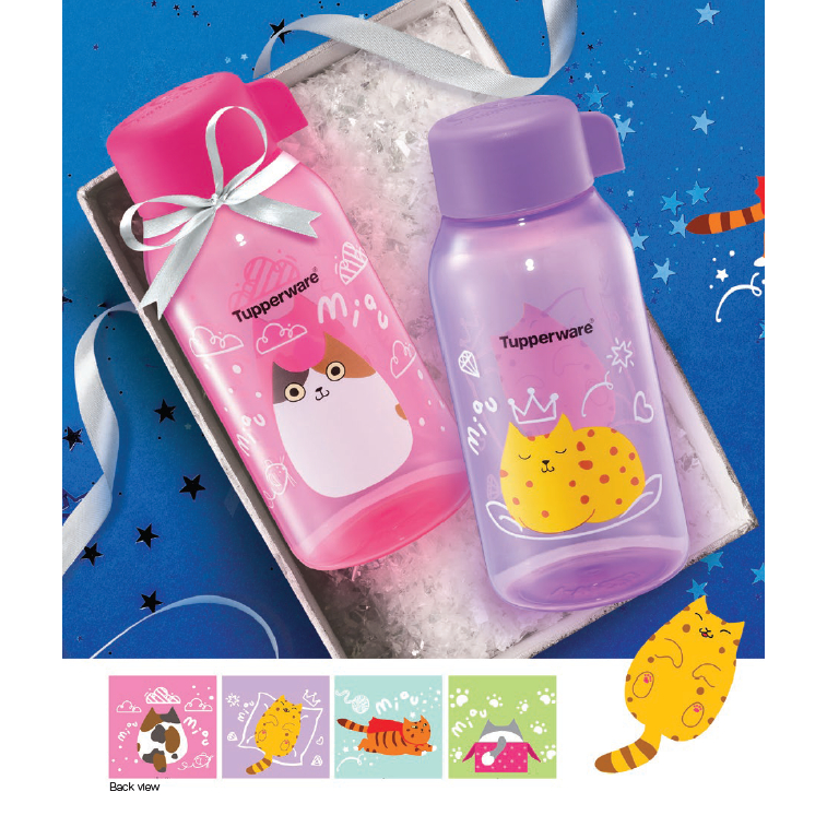 Tupperware Kitty Quencher Eco Bottle (1) OR (4) 350ml | Shopee Malaysia
