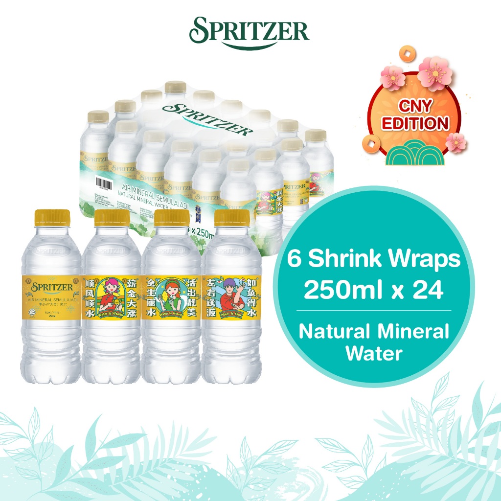 Spritzer Natural Mineral Water - 6 Shrink Wrap Bundle (250ML X 24) | Shopee Malaysia