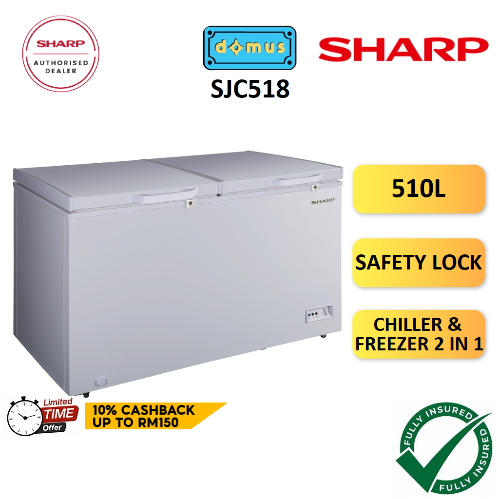 Sharp Chest Freezer 110L/160L/220L/310L/510L Peti Freezer Murah Deep ...