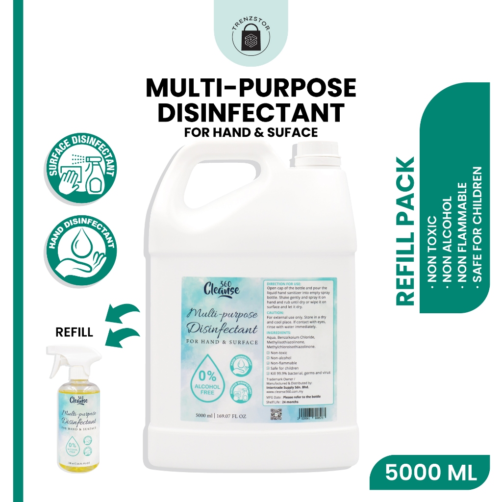 Cleanse360 Multi-Purpose Disinfectant For Hand & Surface [Liquid Refill ...