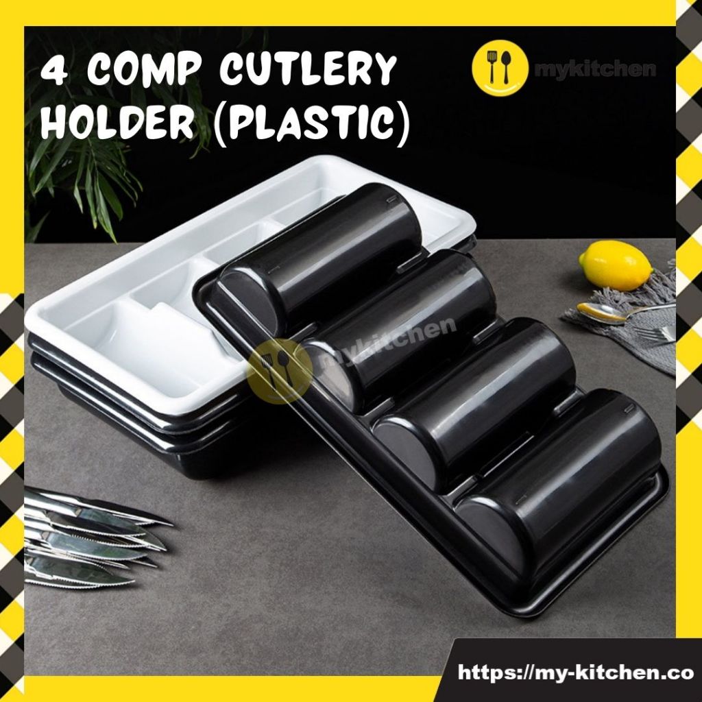 [MY KITCHEN] 4 Compartment Cutlery Holder (Plastic) Cutlery Tray ...