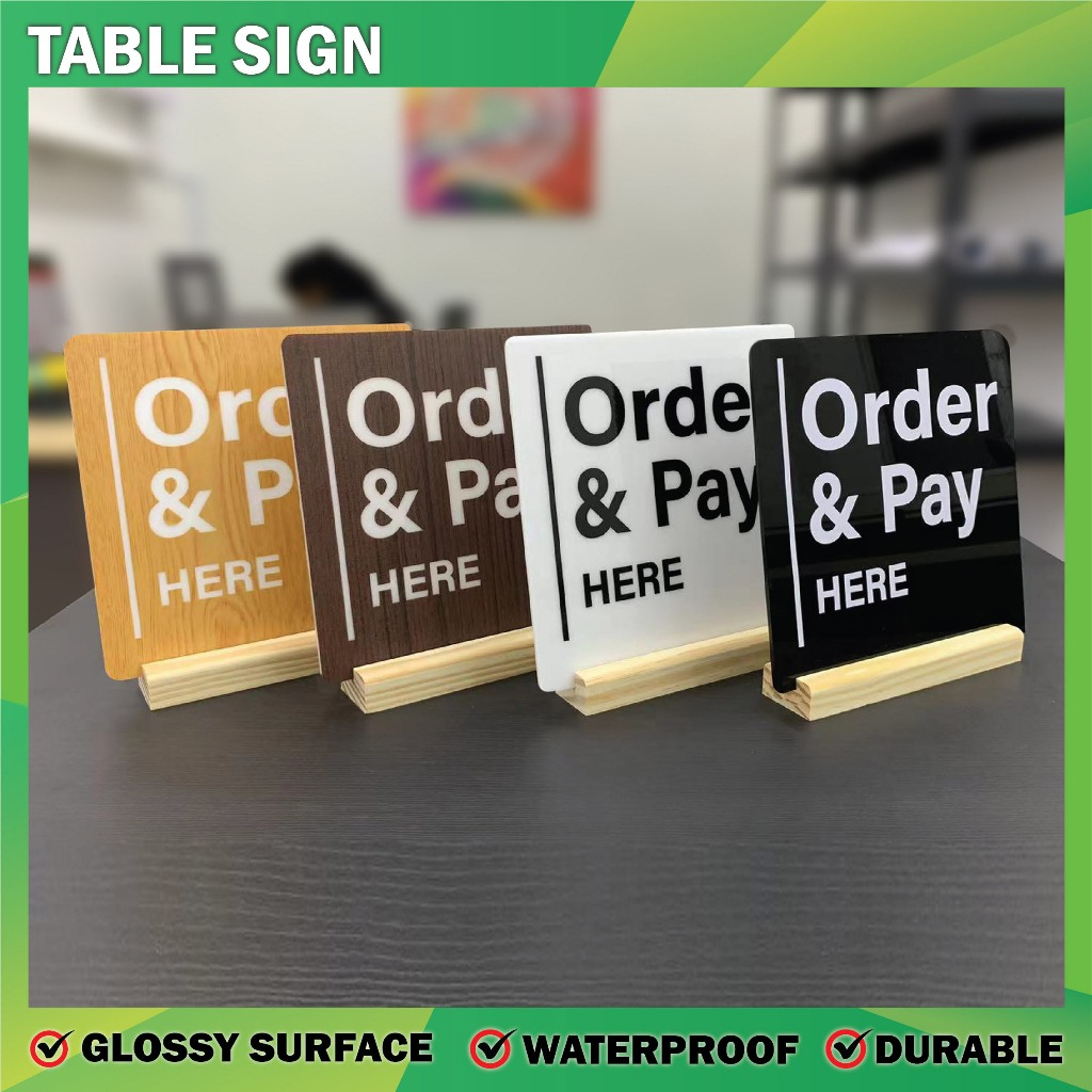 Order here / Pay here / Counter Sign / Custom made Acrylic Sign / WA02 ...