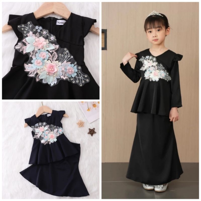 Baju Raya Budak Perempuan Peplum Raya Baru Kurung Moden Baju Raya Girls ...