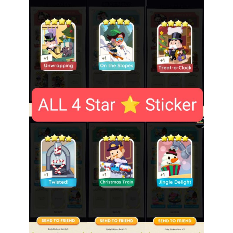 Monopoly GO🔥 4 Star⭐Sticker 1st & 2nd Album "Confirm have stock ...