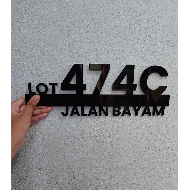 House Number Plate Nombor Rumah Cantik Outdoor Moden Customade | Shopee ...