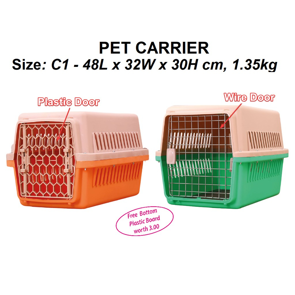 Pet Carrier Cat Carrier Sangkar Kucing Free Bottom Plastic Board C-1 ...