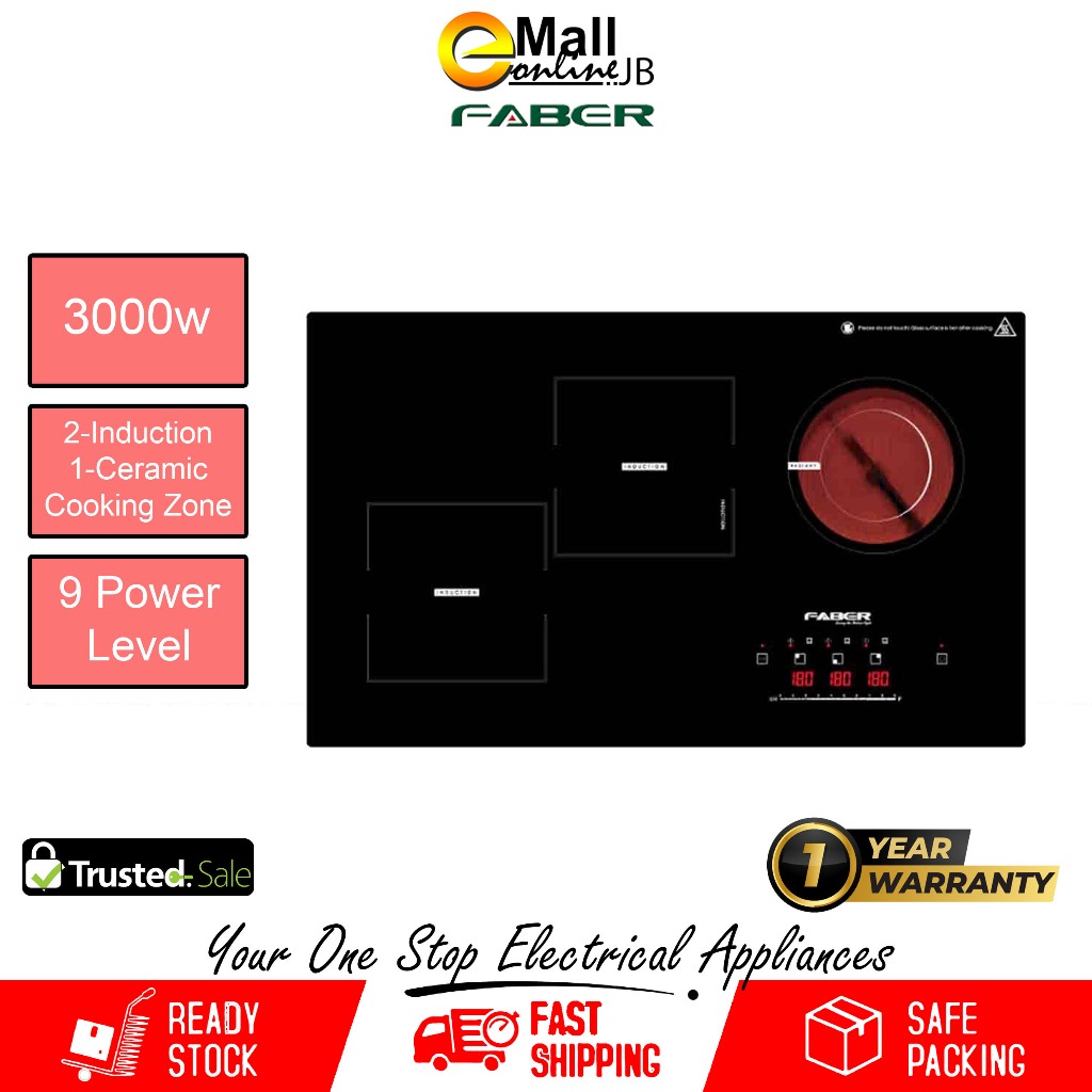 Faber Ceramic + Induction Cooker Hob PREMIO FLEXI-76 2ID+1C | Shopee ...