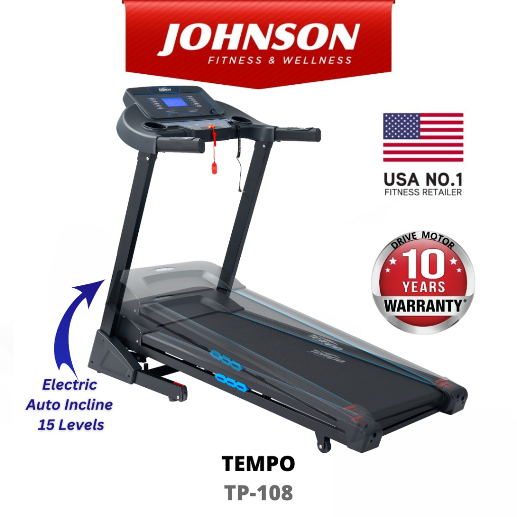 Johnson Fitness Tempo TP-108 Treadmill [10 Years Warranty On Drive ...