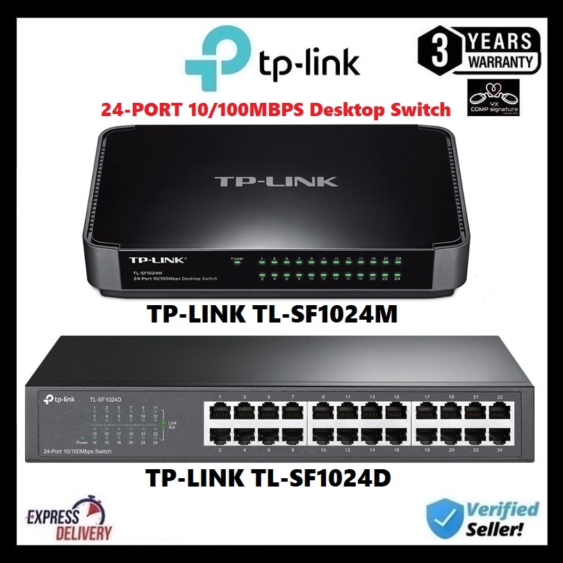 TP-LINK TL-SF1024M / TL-SF1024D 24-PORT 10/100MBPS Desktop Switch Plug ...