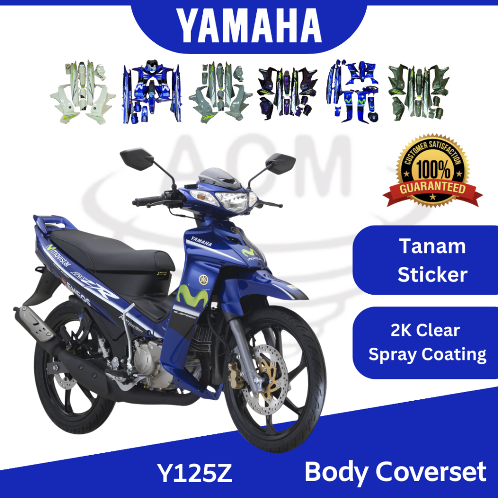 YAMAHA Y125Z Body Cover Set Tanam Sticker Stripe Strike Color Parts ...