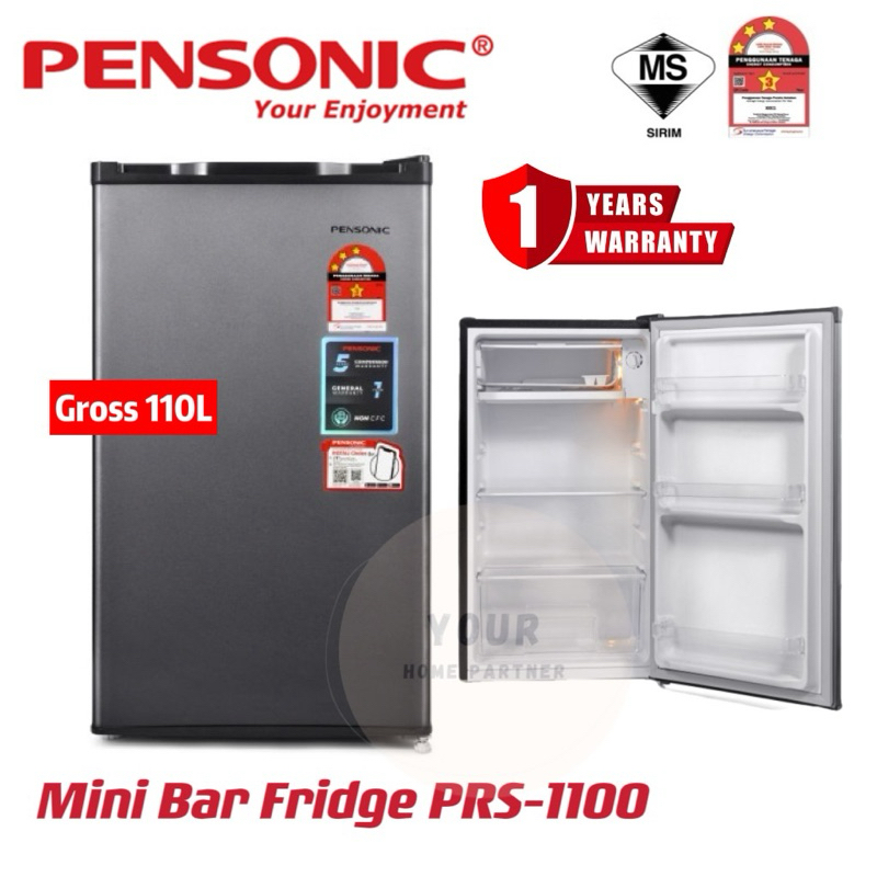 Pensonic 1 Door Single Door Mini Bar Fridge PRS-1100 Gross 110L ...